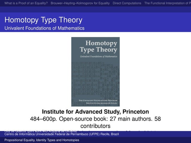 Propositional Equality, Identity Types and Homotopies | PPT