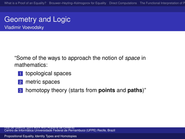 Propositional Equality, Identity Types and Homotopies | PPT
