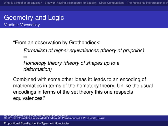 Propositional Equality, Identity Types and Homotopies | PPT