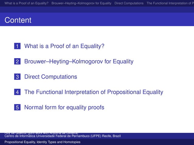 Propositional Equality, Identity Types and Homotopies | PPT