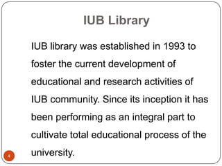 IUB Library Orientation class | PPTX