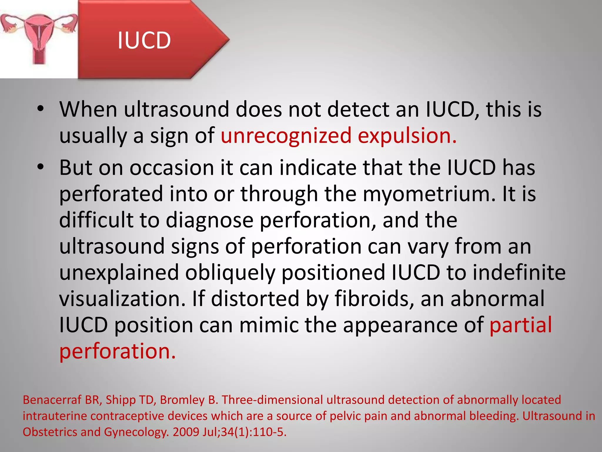 Role of Ultrasound in the assessment of Intrauterine Contraceptive ...