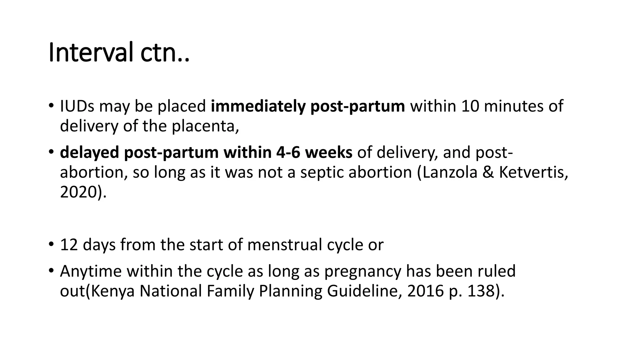 Intra -Uterine Device Contraception in Kenya | PPTX