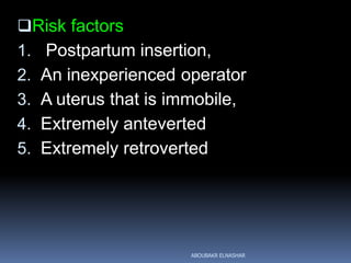 IUCD: Uterine perforation | PDF | Pregnancy | Reproductive Health