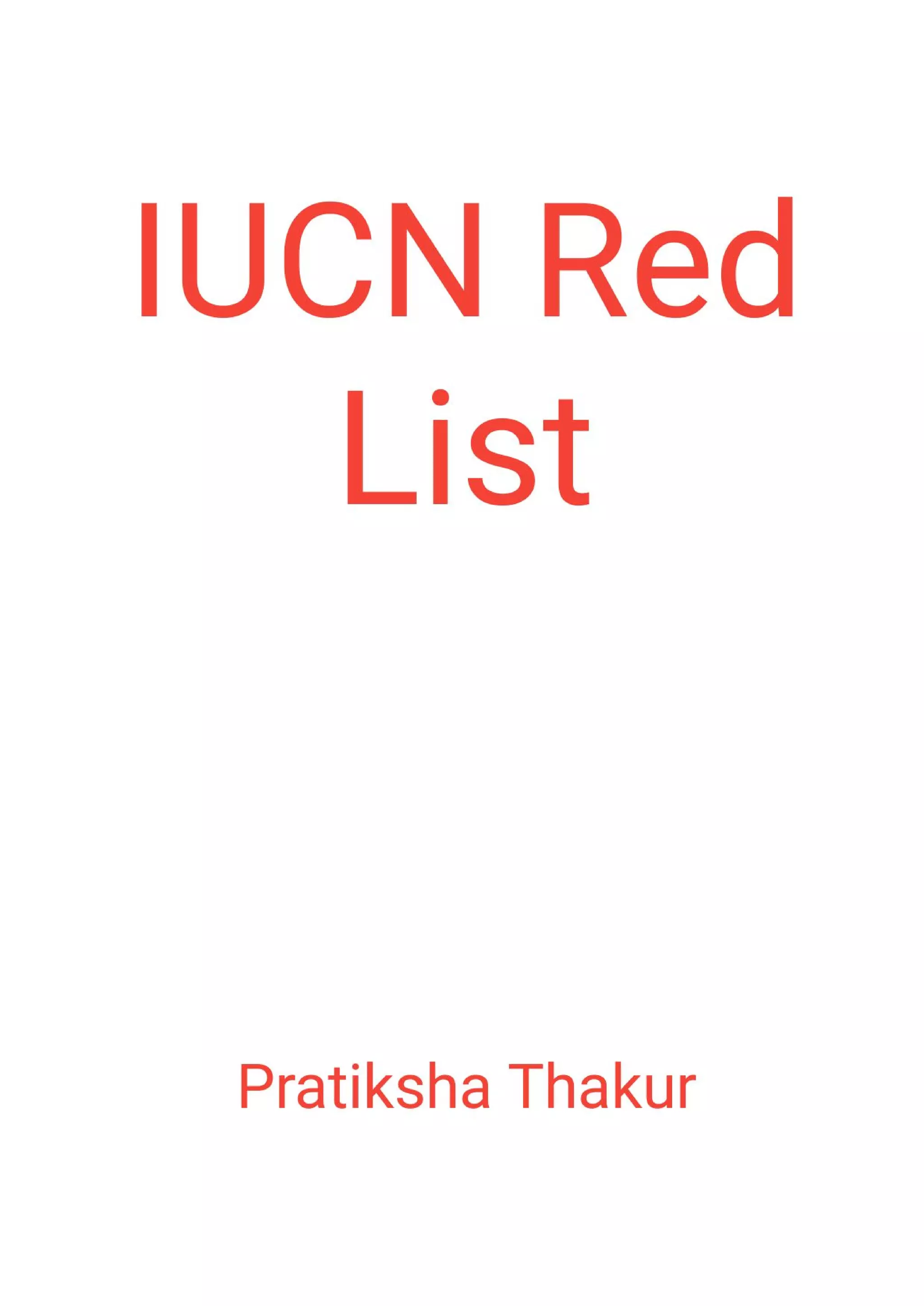 IUCN Red List | PDF