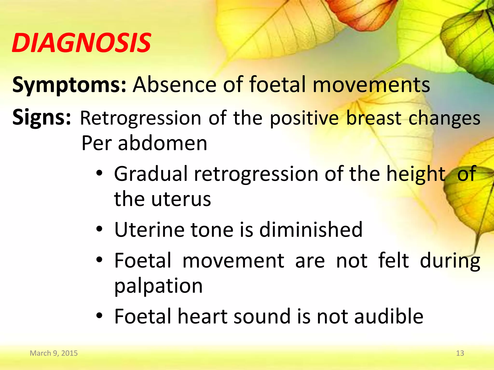 Intrauterine fetal death | PPTX
