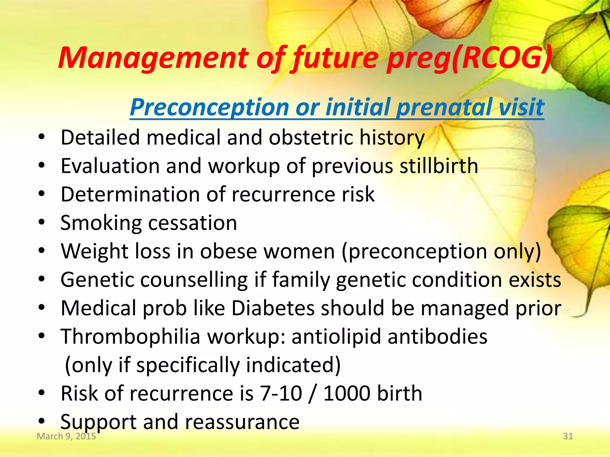 Intrauterine fetal death | PPTX