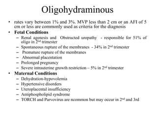 Intrauterine Growth Restriction and Amniotic Fluid Disorders | PPTX