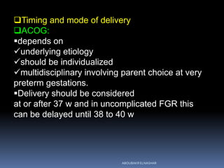 CONTROVERSIES IN MANAGEMENT OF IUGR | PPT