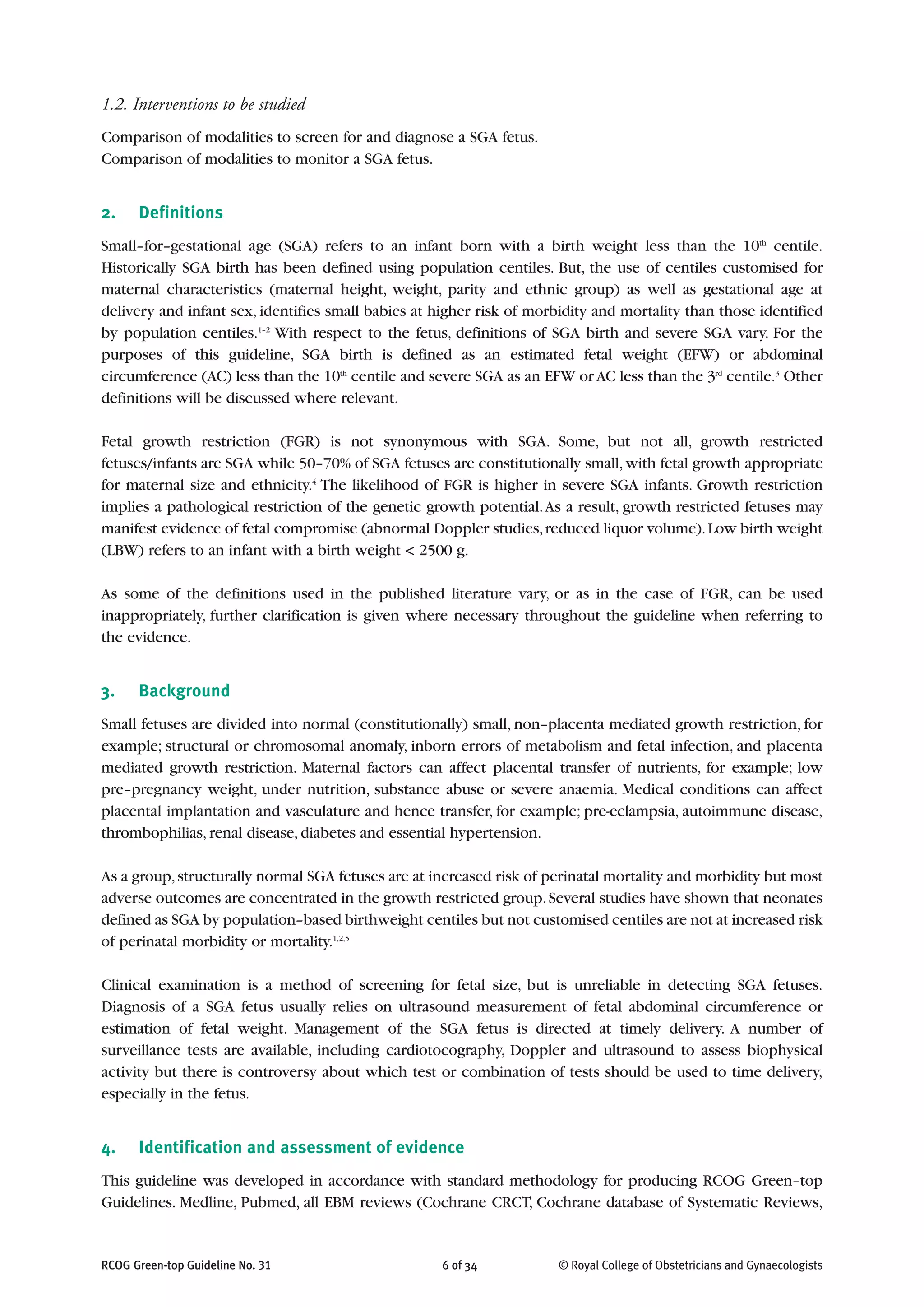 Iugr rcog guidelines | PDF