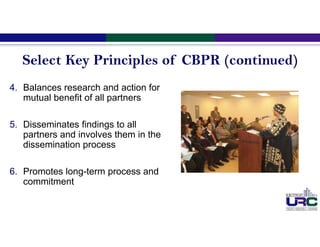 CBPR and Detroit URC, IUHPE, New Zealand, 2019 | PPT