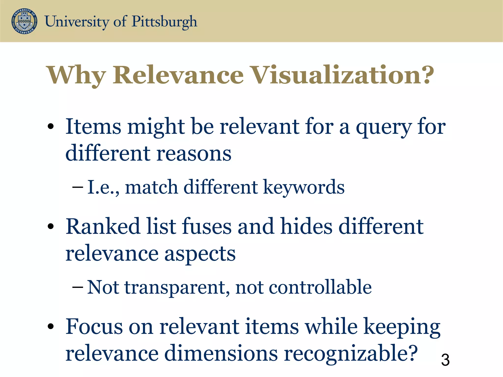 Personalization in the Context of Relevance-Based Visualization | PPT