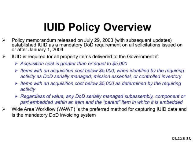 IUID Policy