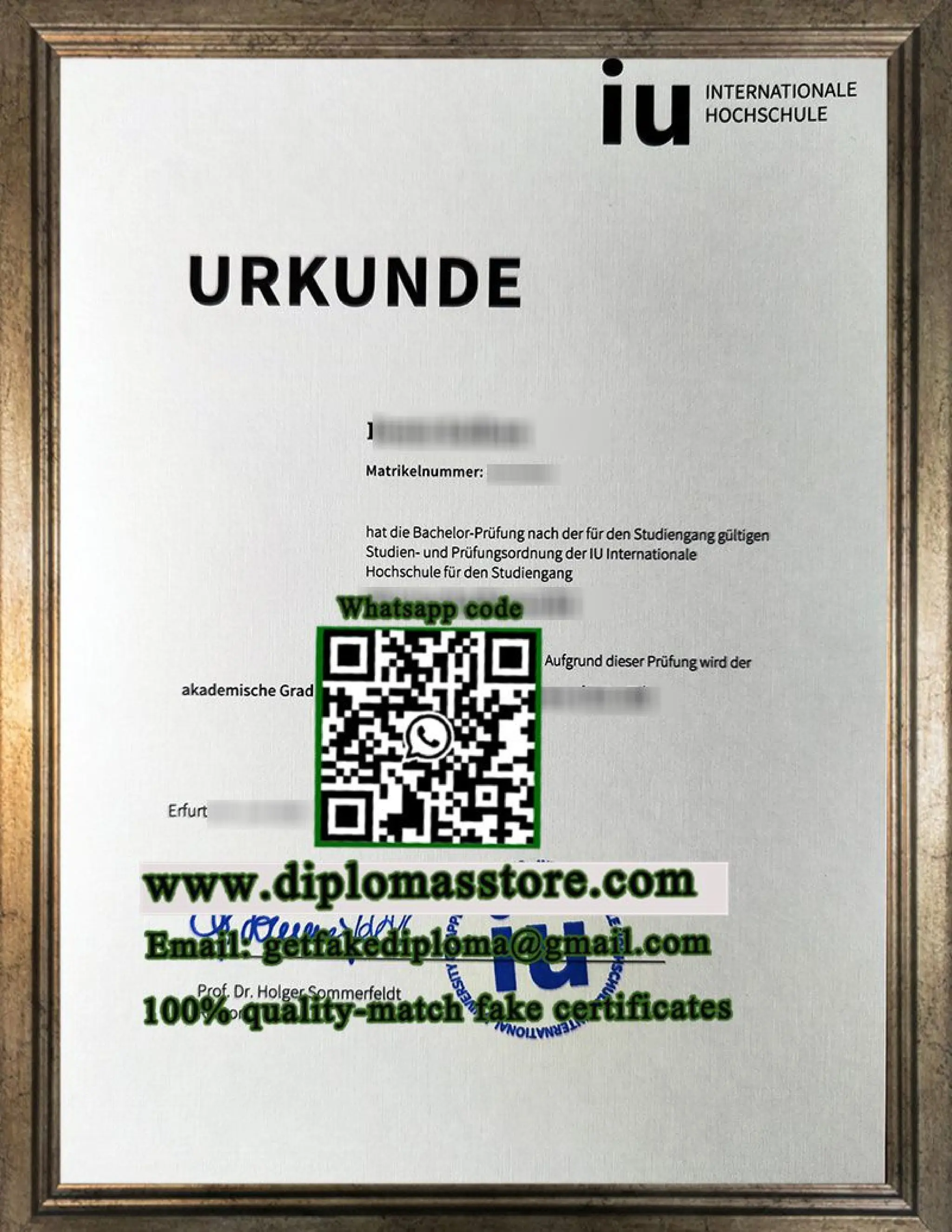 Process to make IU International Hochschule urkunde | PDF