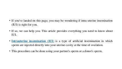 IUI Procedure & Infertility Process: A Step-by-Step Guide | PPT