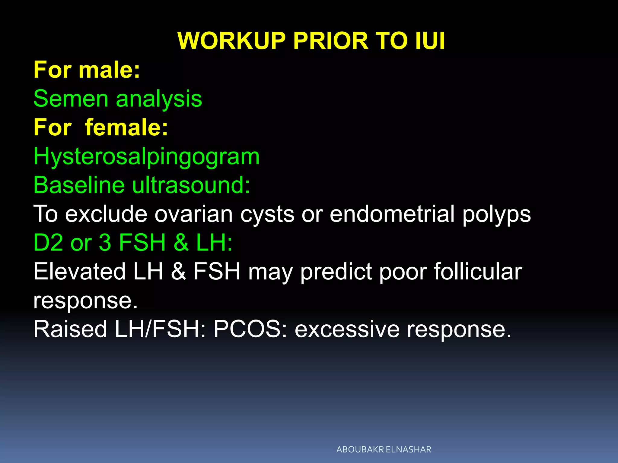 INTRAUTERINE INSEMINATION Protocol | PDF