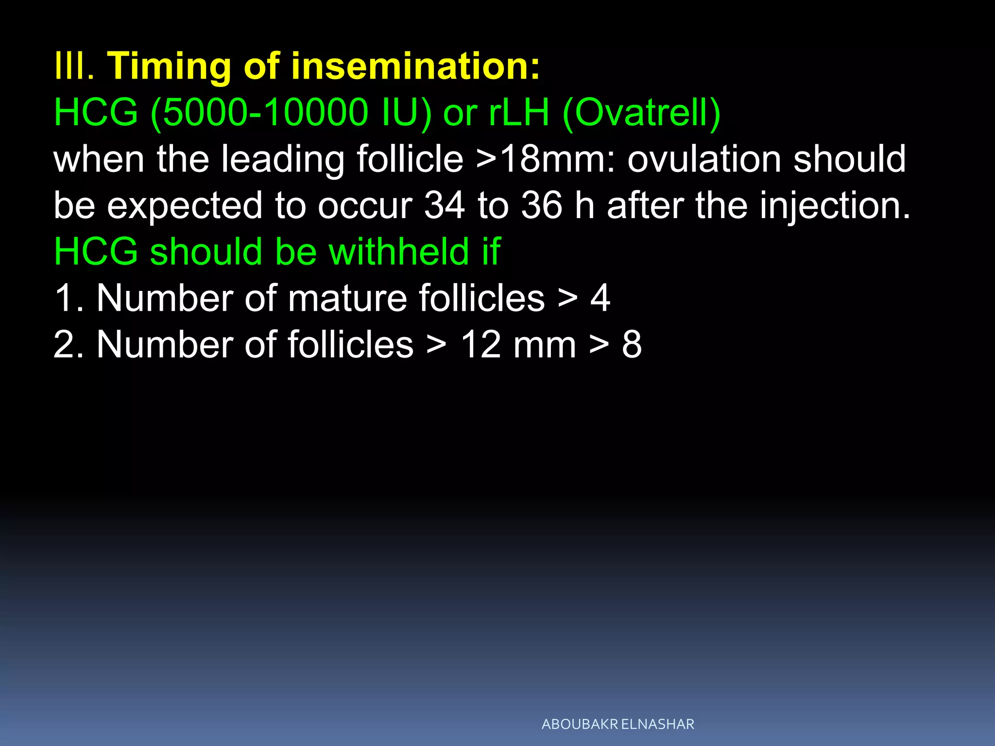 INTRAUTERINE INSEMINATION Protocol | PDF