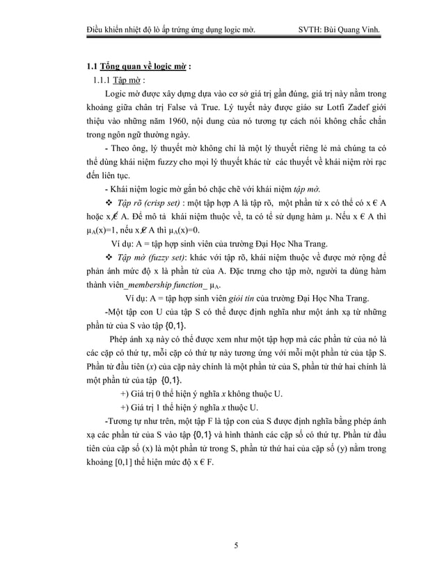 Điều khiển nhiệt độ trong lò ấp trứng ứng dụng logic mờ, Bùi Quang Vinh.pdf