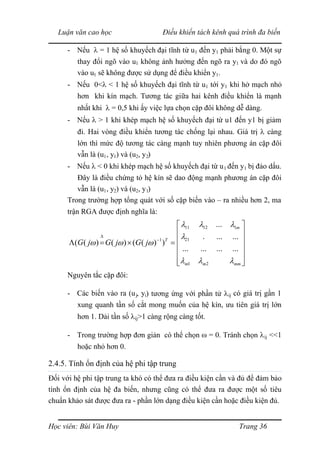 Điều khiển tách kênh quá trình đa biến | PDF