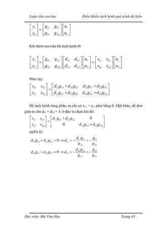 Điều khiển tách kênh quá trình đa biến | PDF
