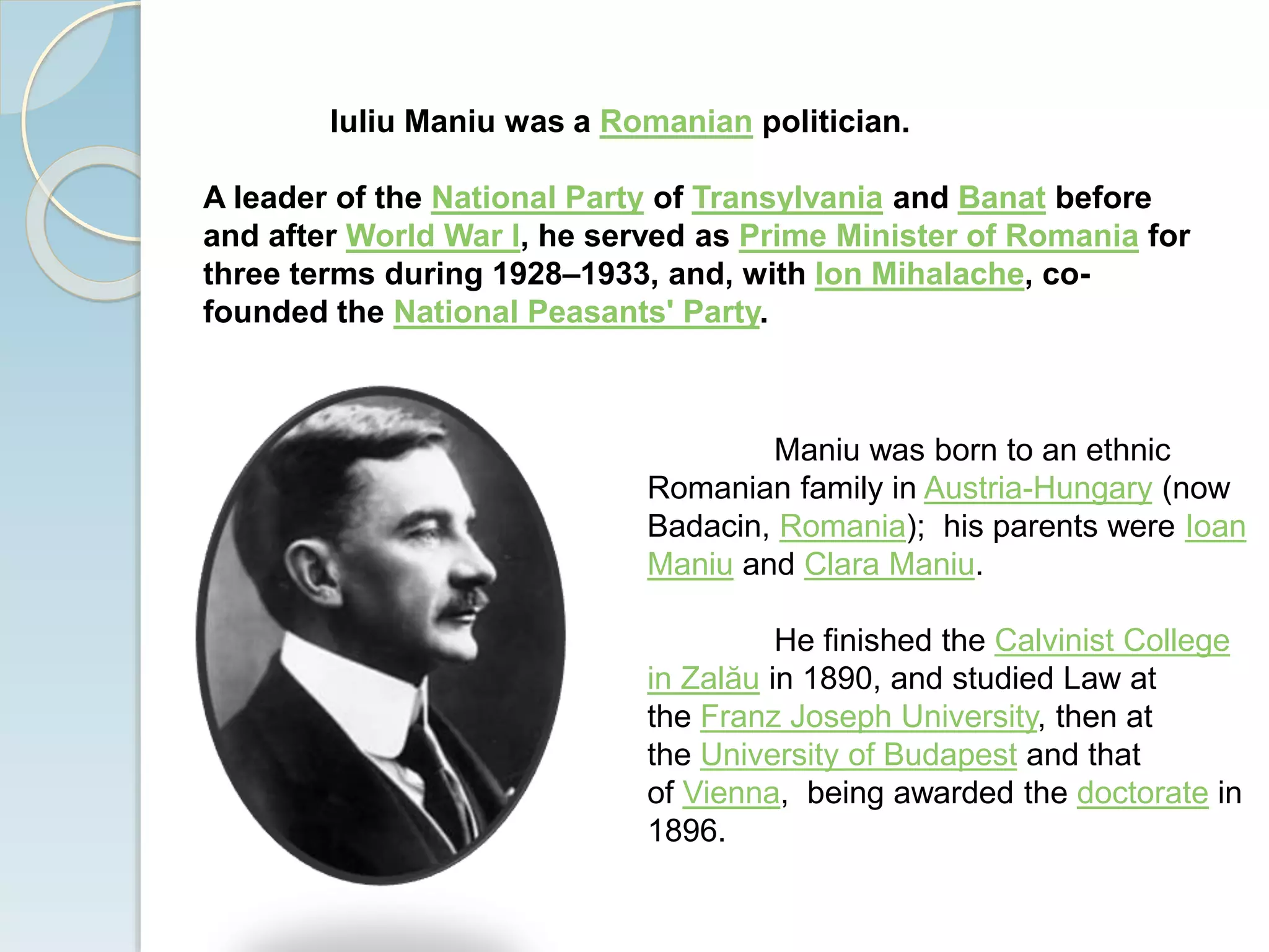 Iuliu maniu | PPTX | Politics