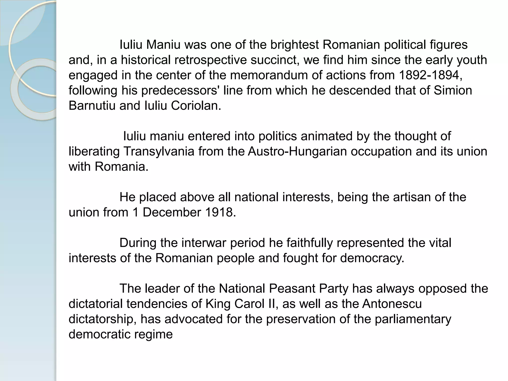 Iuliu maniu | PPT