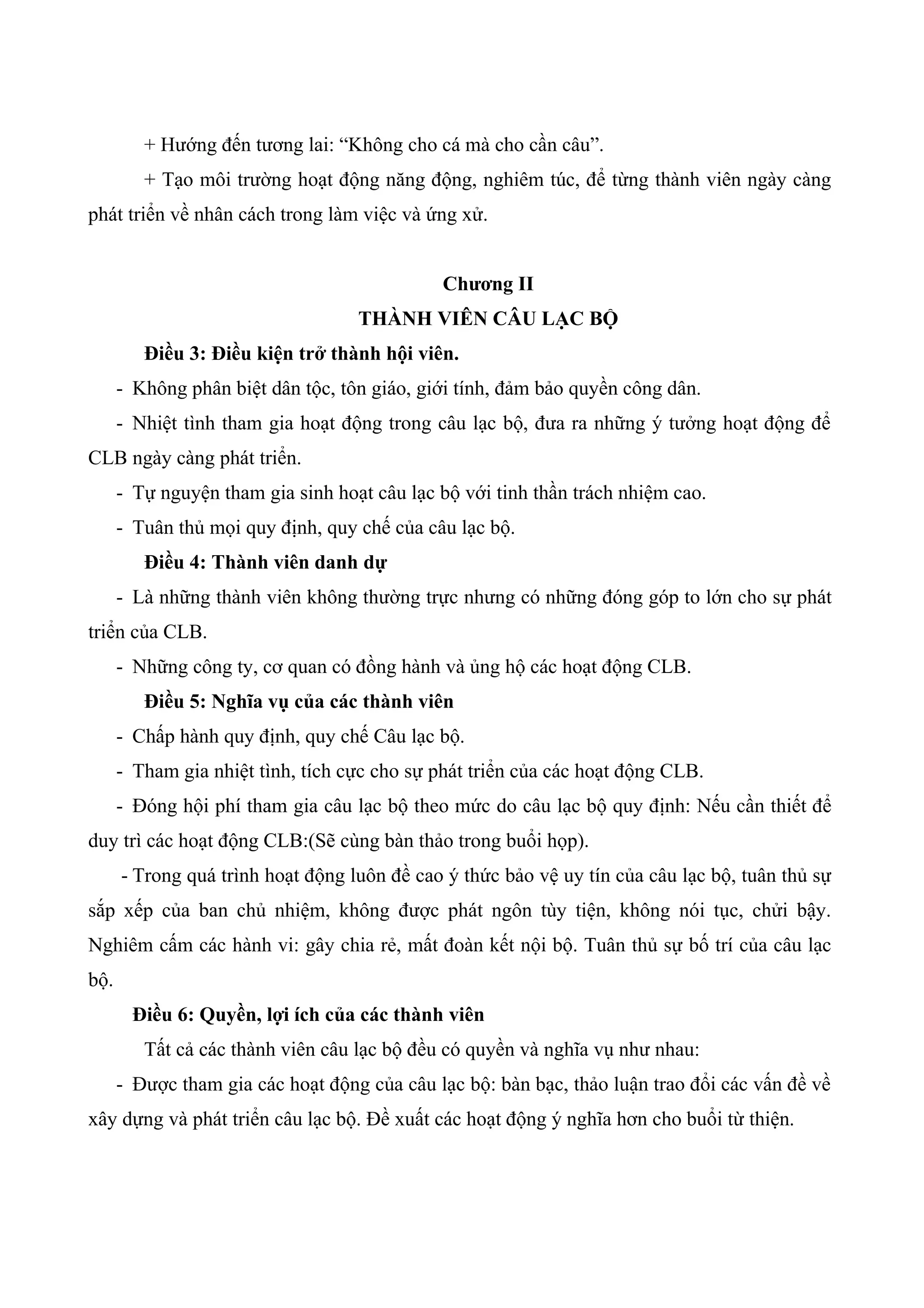 Điều lệ, quy chế CLB Từ Thiện Tanpopo | PDF