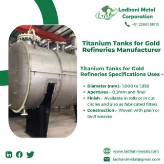 Stainless Steel Clamp | Gold Refining Machine | Titanium Tank - Ladhani ...