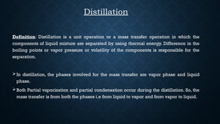Mass transfer II: I UNIT Distillation MTO-2.pptx