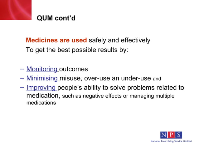 Quality Use of Medicines | PPT | Pharmaceutical Industry | Industries
