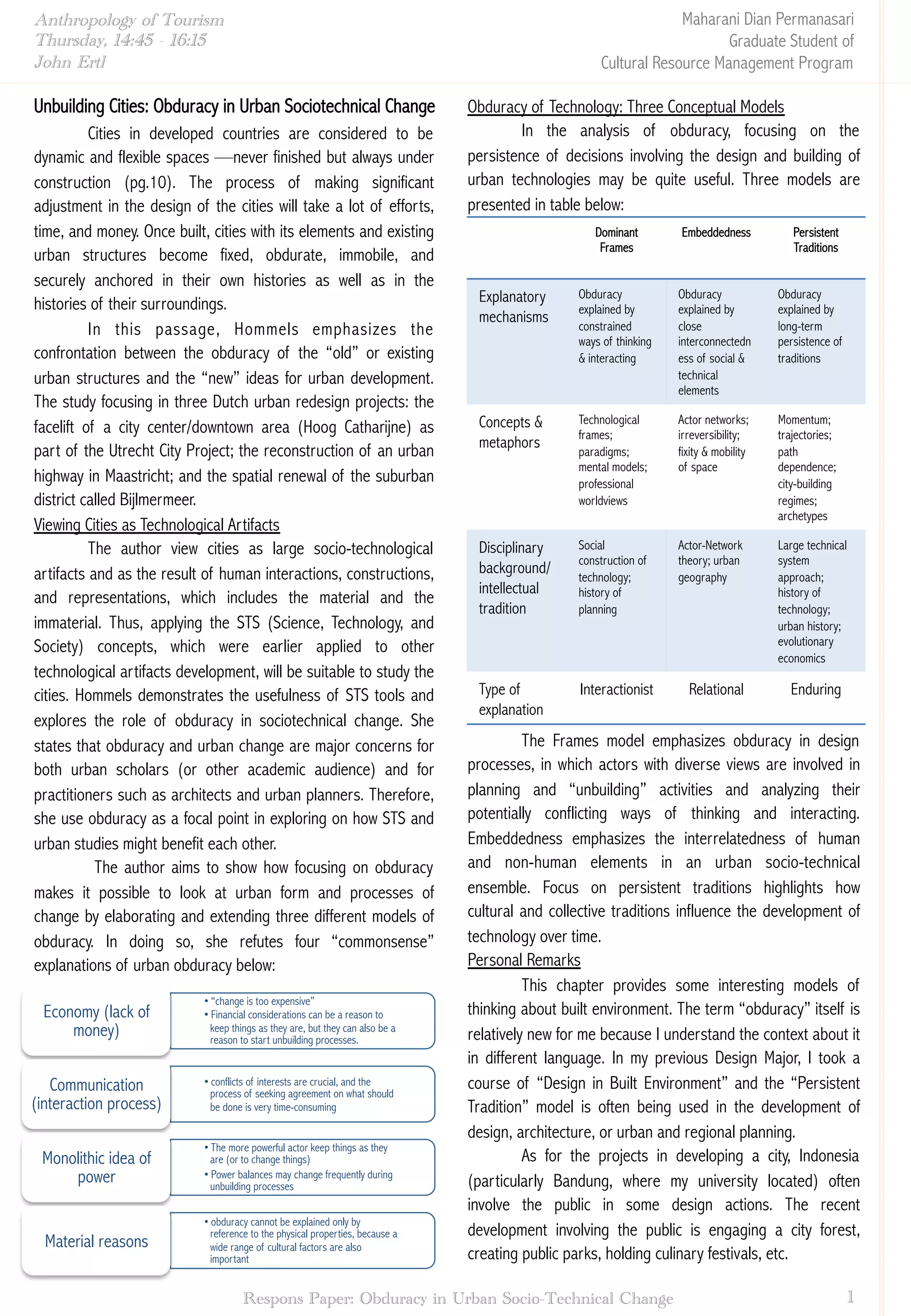 Obduracy in Urban Development | PDF