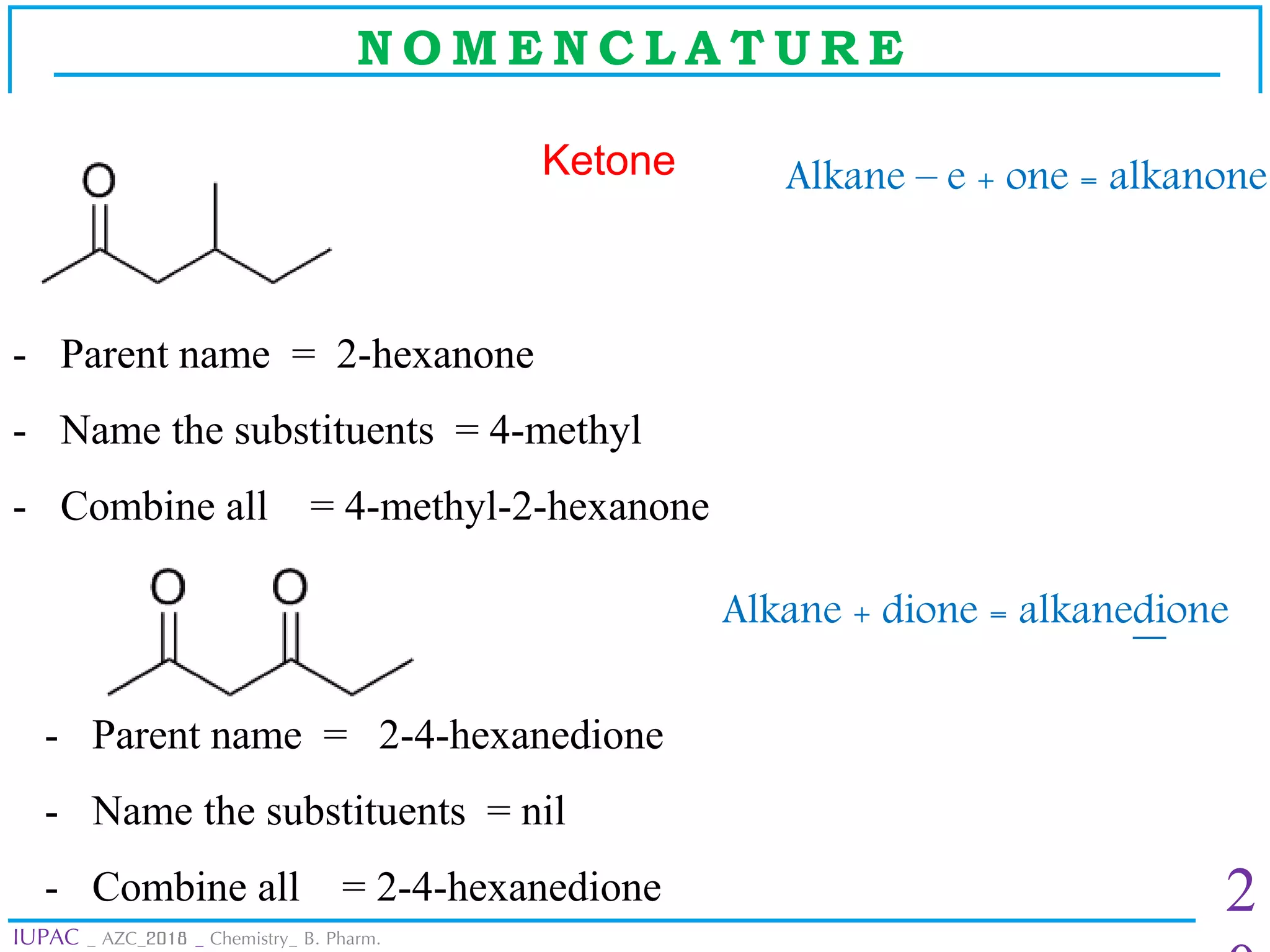 IUPAC Nomenclature_Pharmaceutical Organic Chemistry | PPTX