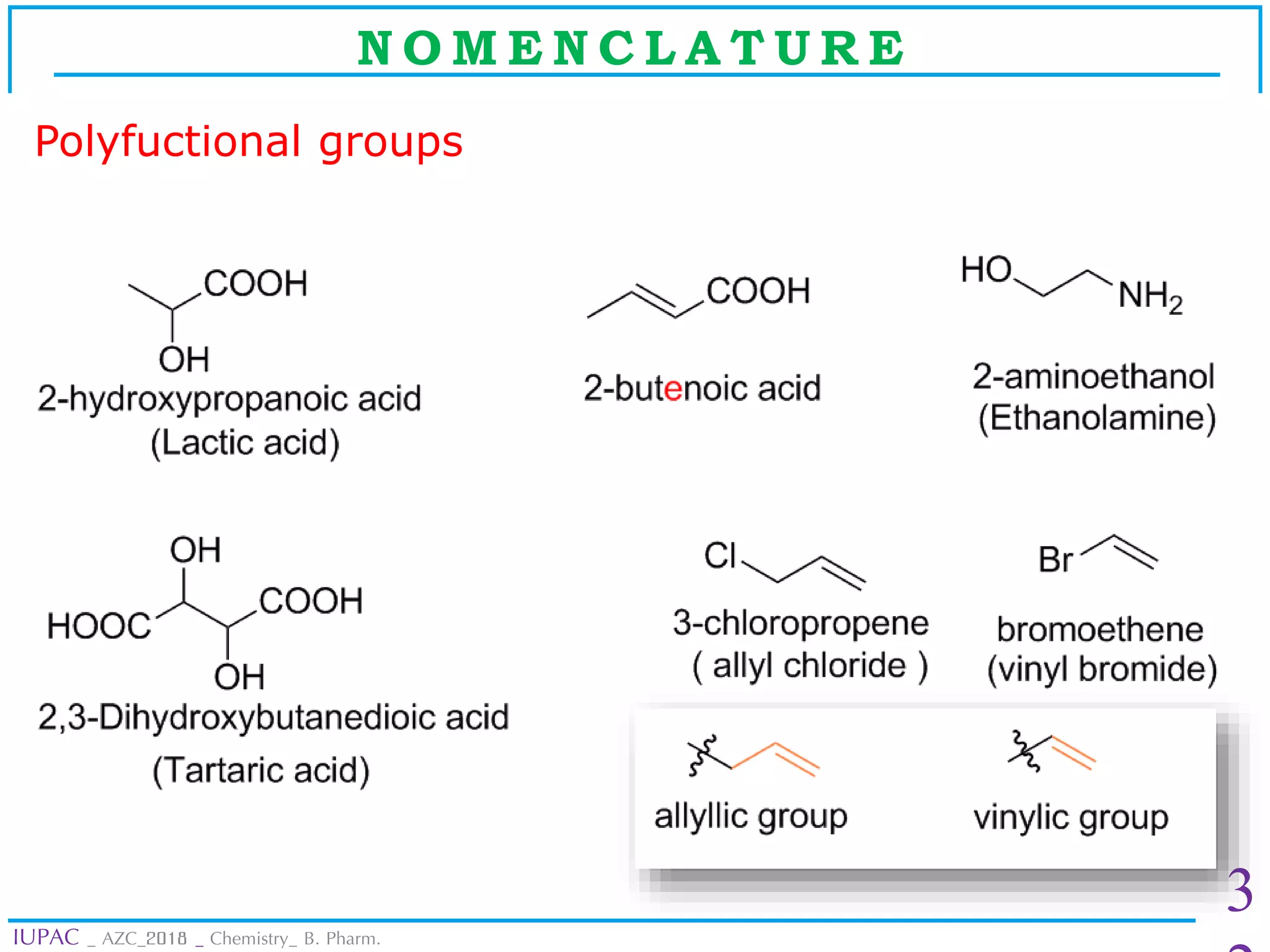 IUPAC Nomenclature_Pharmaceutical Organic Chemistry | PPTX | Chemistry ...