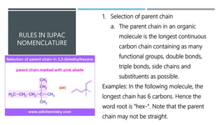 Iupac nomenclature classification of organic compounds | PPTX