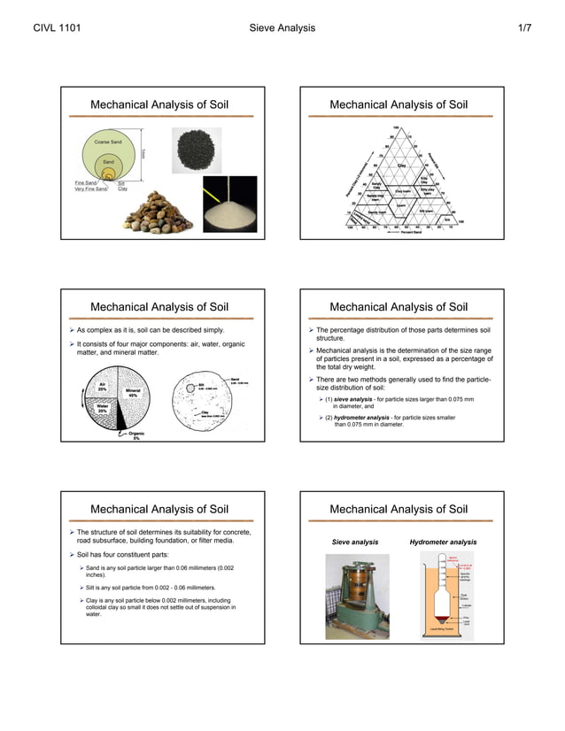 Sieve analysis for Soil | PDF