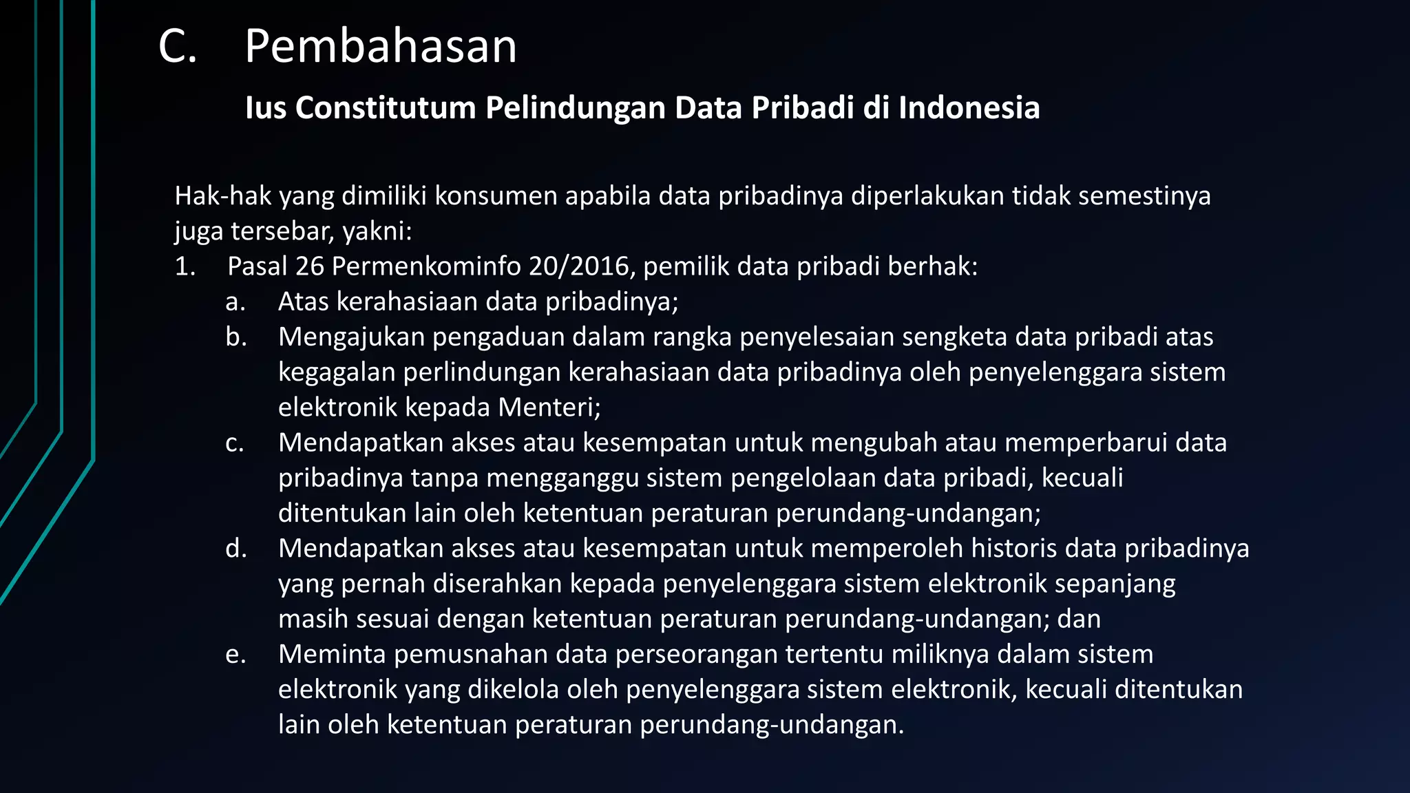 Ius constitutum dan ius constituendum dalam perlindungan data pribadi ...