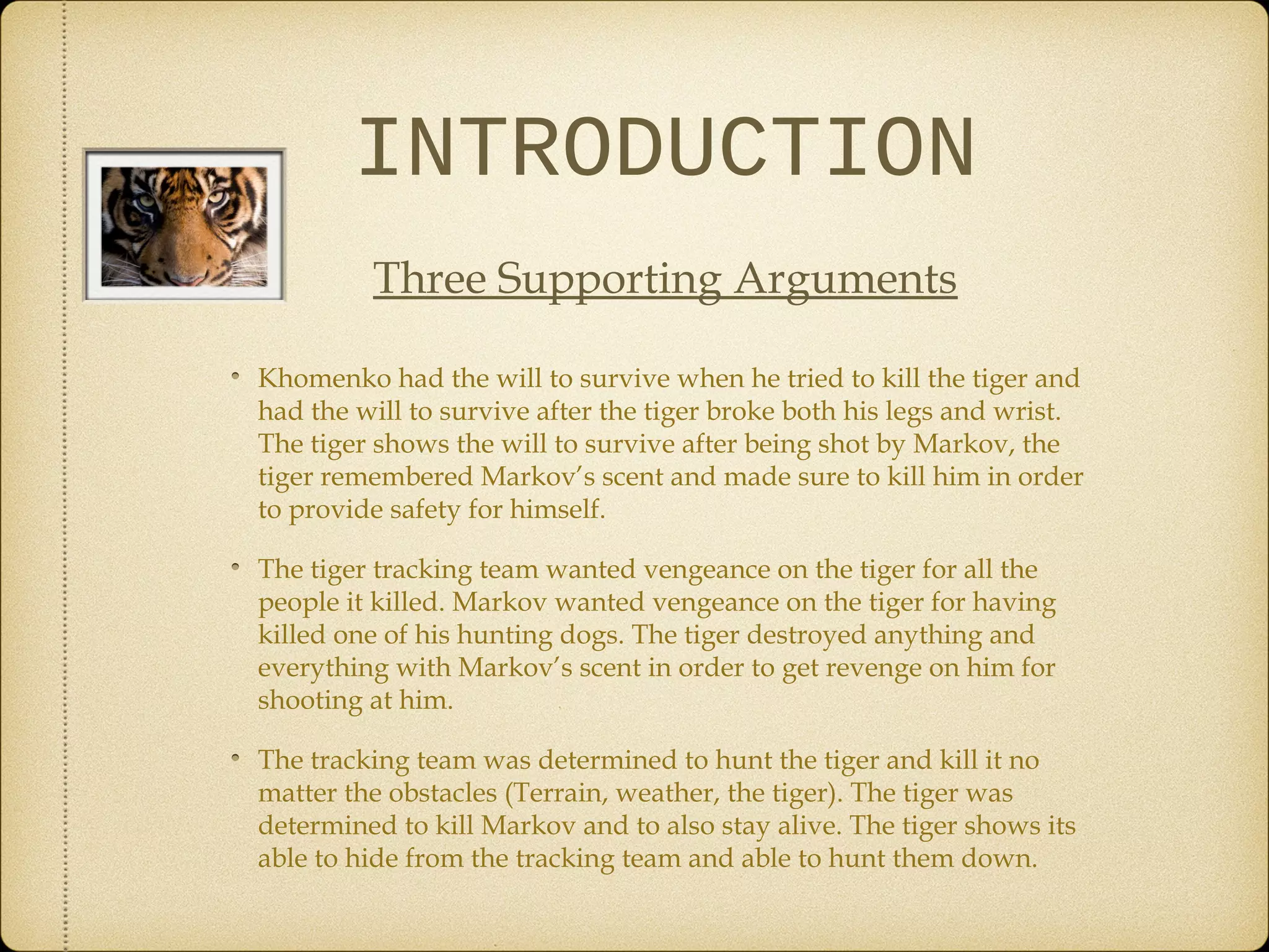 The Tiger Essay BluePrint | PPT