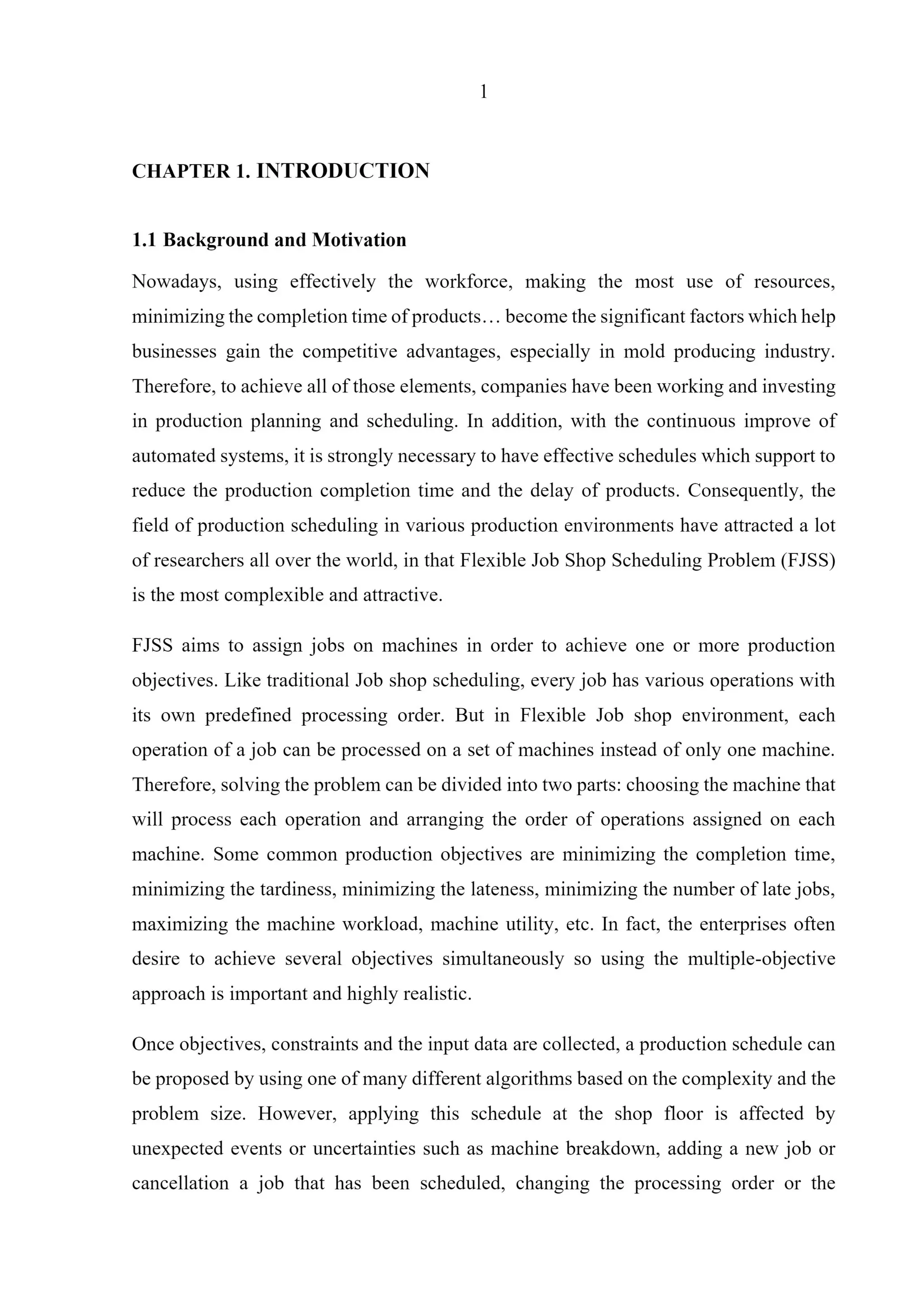 Điều độ sản xuất động và đa mục tiêu trong môi trường Job Shop linh ...