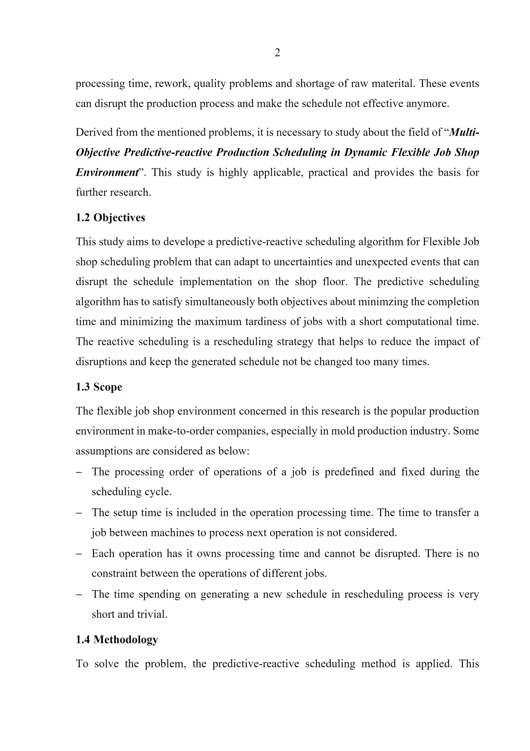 Điều độ sản xuất động và đa mục tiêu trong môi trường Job Shop linh ...