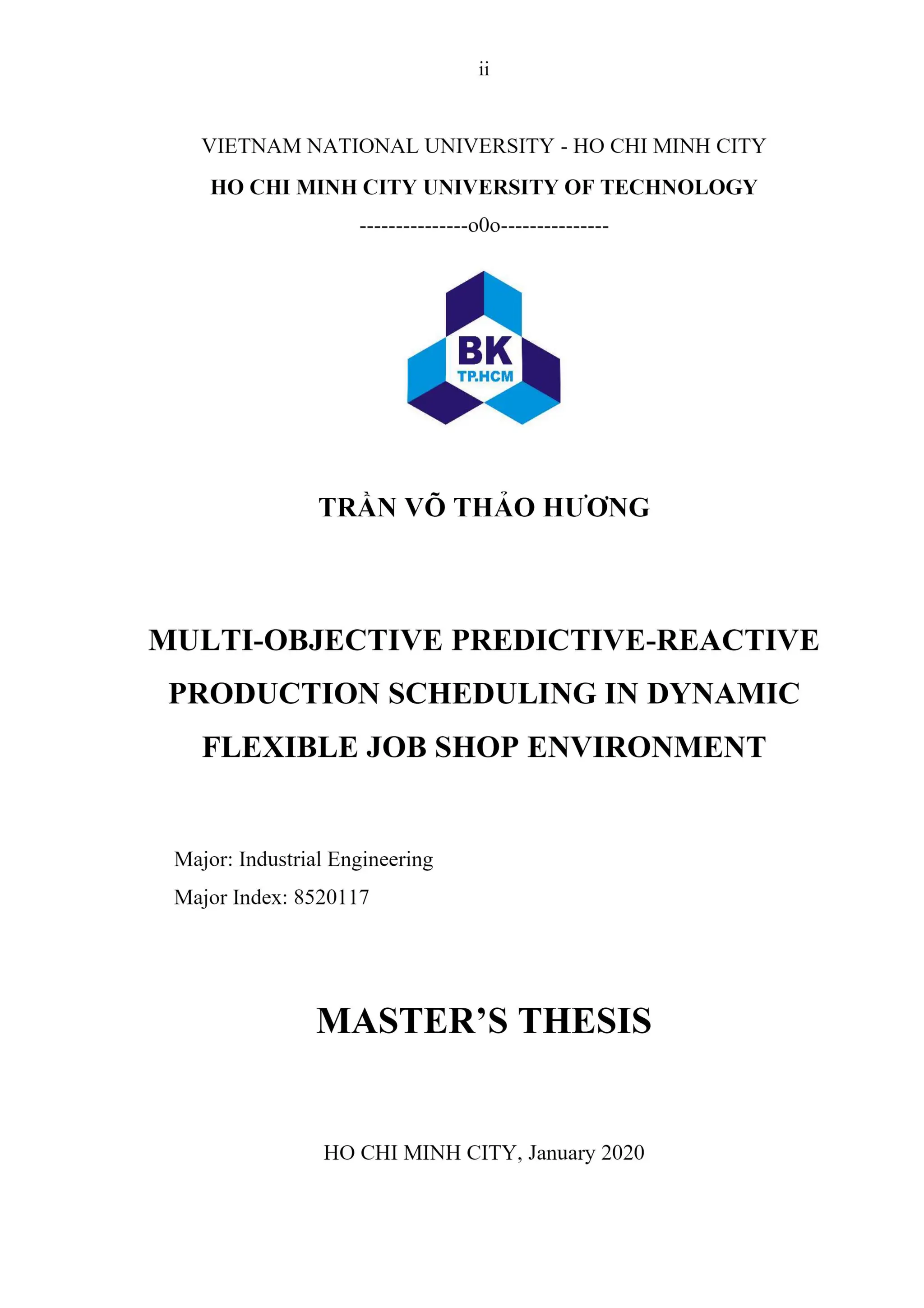 Điều độ sản xuất động và đa mục tiêu trong môi trường Job Shop linh ...