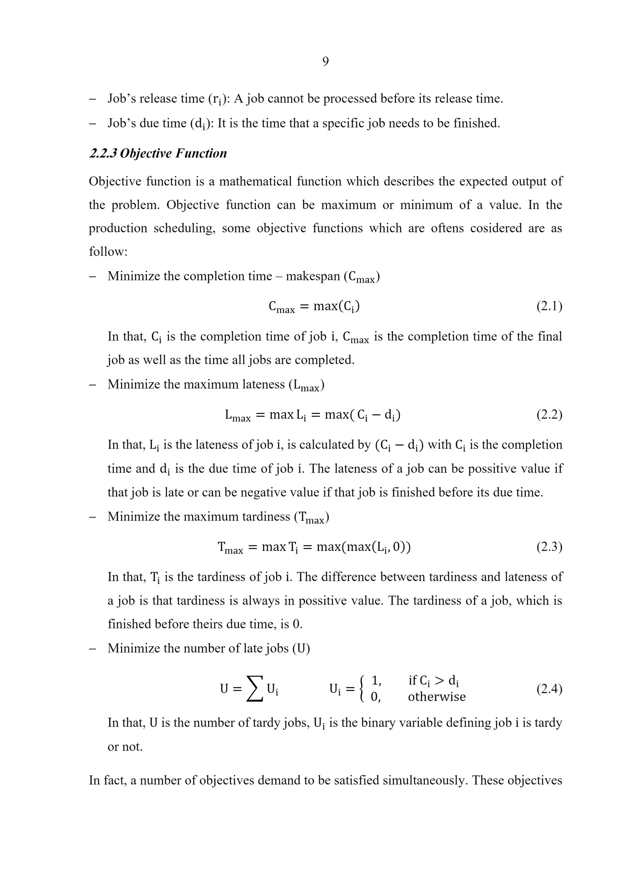 Điều độ sản xuất động và đa mục tiêu trong môi trường Job Shop linh ...