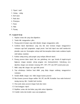 Ilmu Ukur Tanah - Pengukuran Polar | DOCX