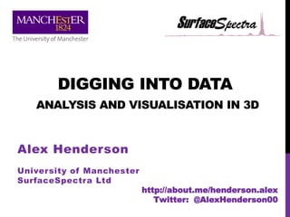 Digging into Data: Analysis and Visualisation in 3D | PPT