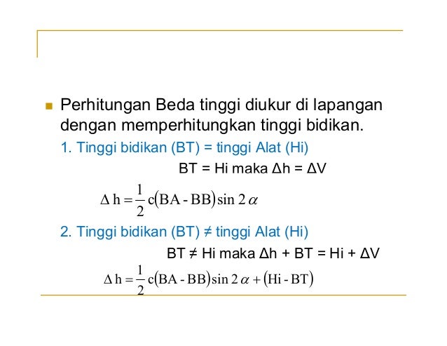 Rumus Beda Tinggi - Materi Soal