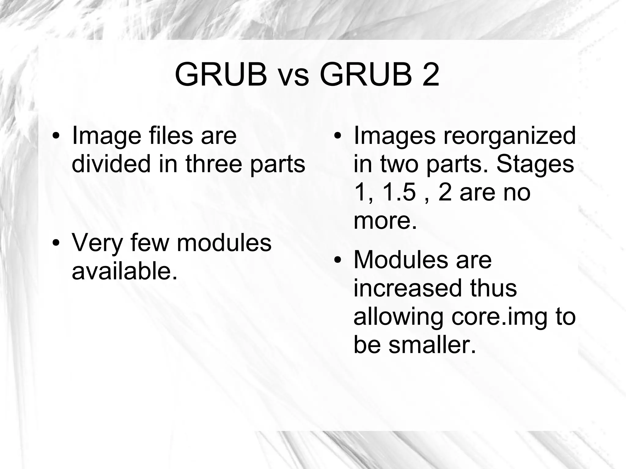 Comparison between grub-legacy ,lilo and grub -2 | ODP