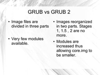 Comparison between grub-legacy ,lilo and grub -2 | PPT