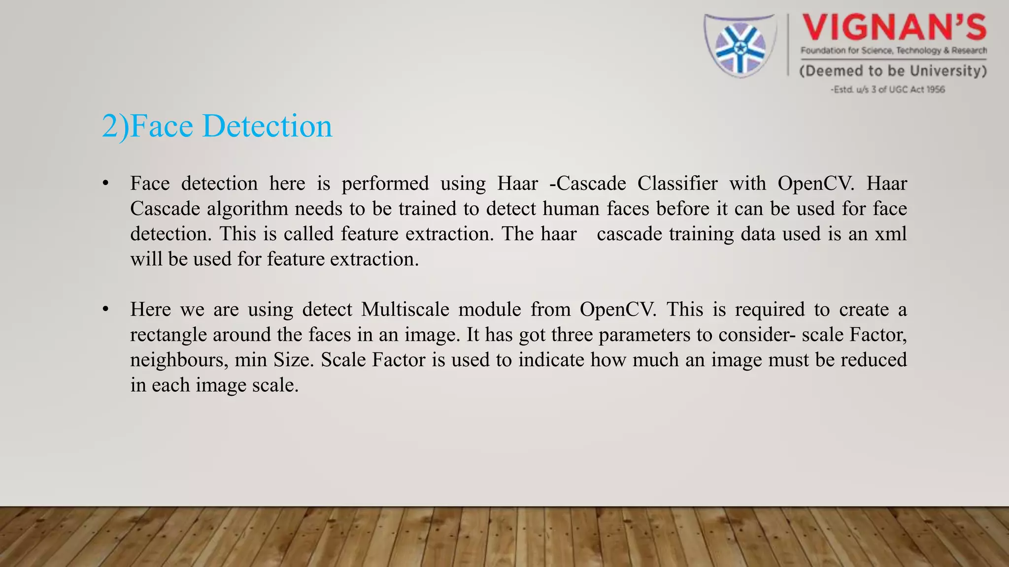 Attendance system using Face recognition | PPTX