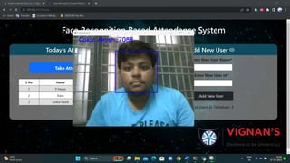 Attendance system using Face recognition | PPTX