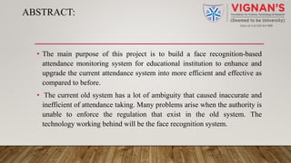 Attendance system using Face recognition | PPTX