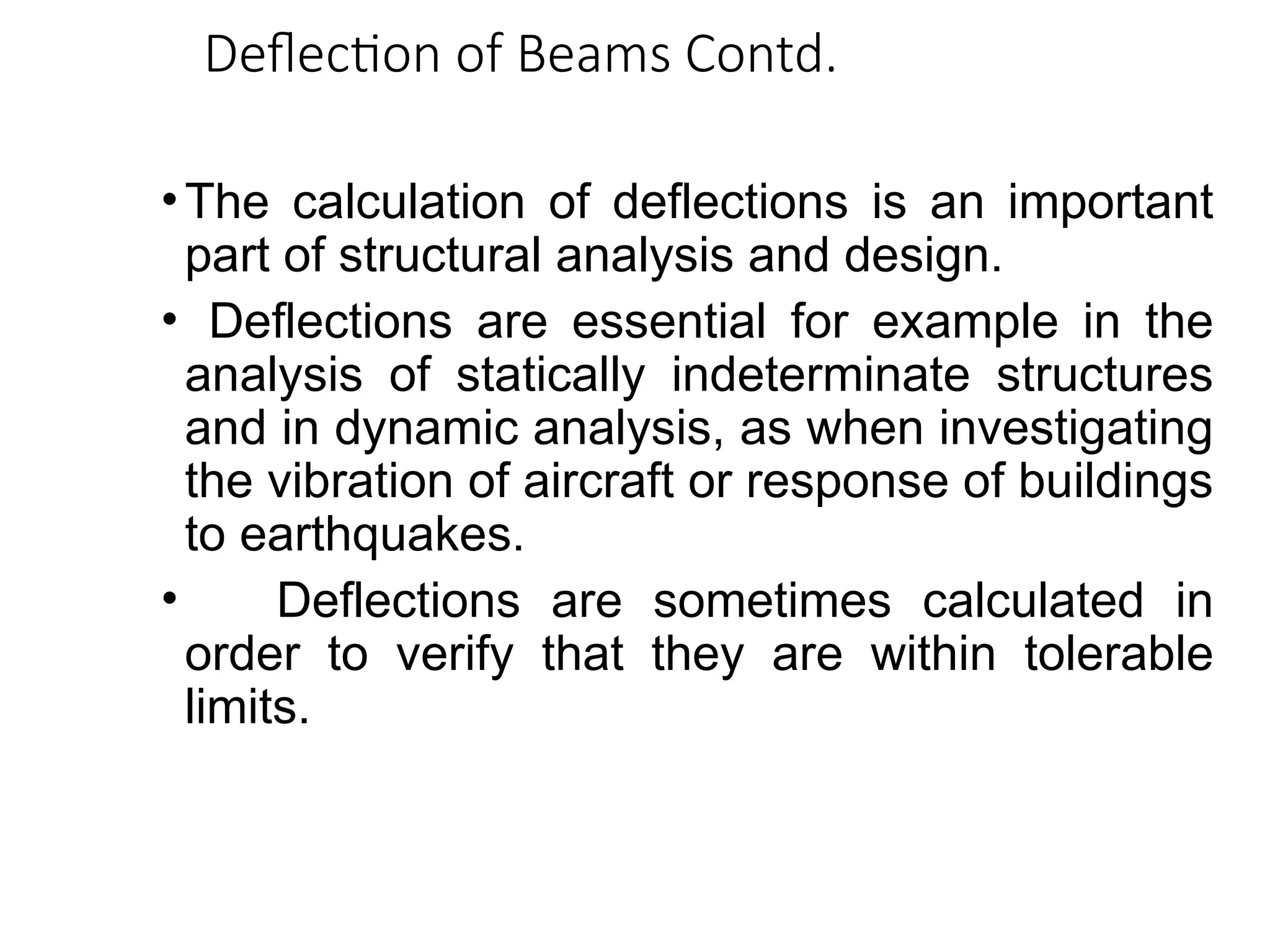 DEFLECTION ON BEAM IN STRENGTH OF MATERIALS | PPT